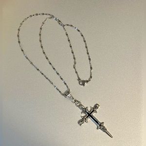 Handmade | Accessories | Vintage Skeleton Cross Pendant Necklace Silver ...